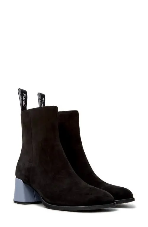 Camper Kora Twins Leather Zip Up Boot - Black