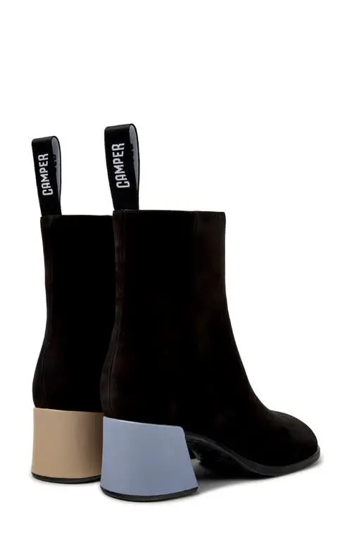 Camper Kora Twins Leather Zip Up Boot - Black