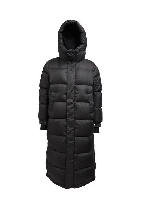 JACK1T Longline Midi Puffer Coat - Black