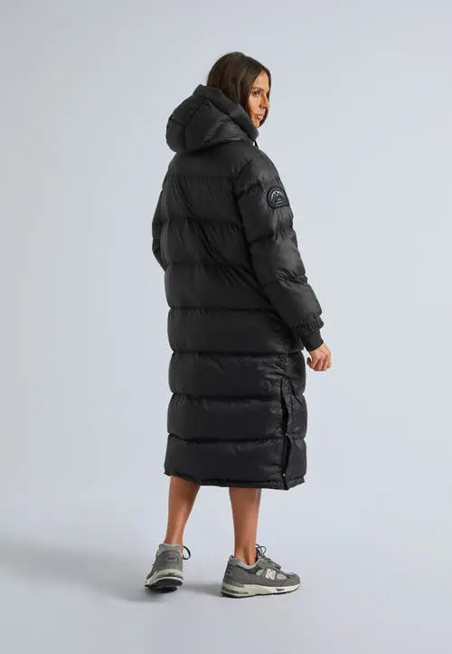 JACK1T Longline Midi Puffer Coat - Black
