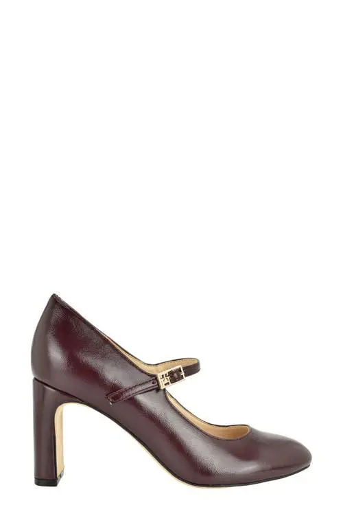 Tommy Hilfiger Sloane Faux Leather Block Heel Mary Jane Pumps - Deep Merlot