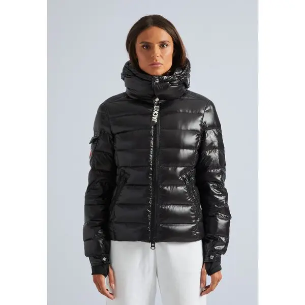 JACK1T Quilted Hooded Puffer Jacket - Black