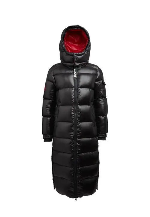 JACK1T High Collar Maxi Puffer Coat - Black