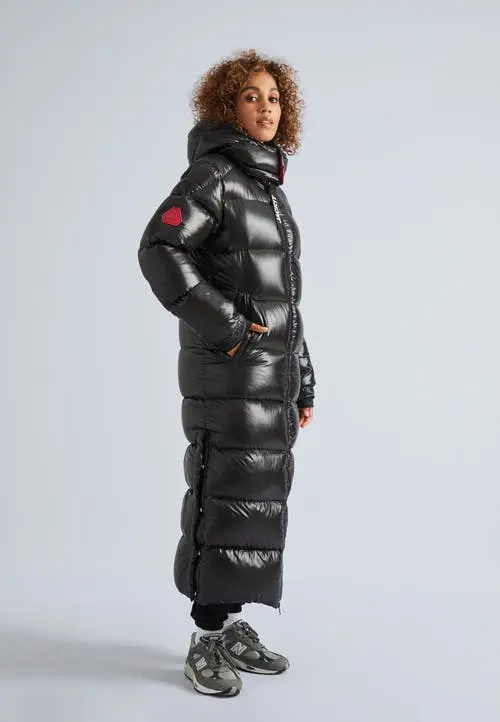 JACK1T High Collar Maxi Puffer Coat - Black