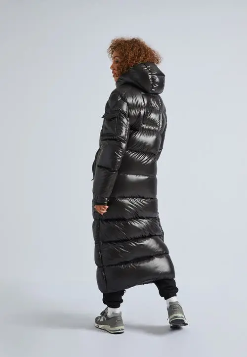 JACK1T High Collar Maxi Puffer Coat - Black