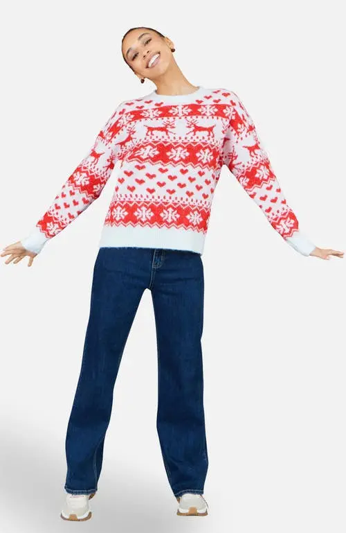 YUMI Heart Fairisle Christmas Jumper