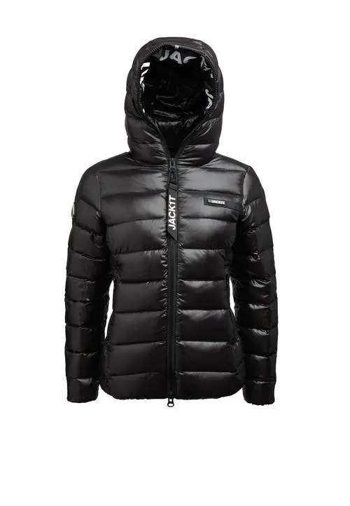 JACK1T Hooded Quilted Puffer Jacket - Black