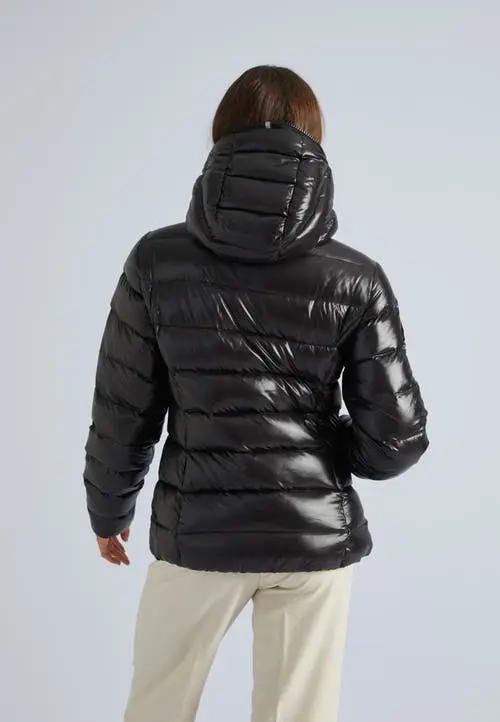JACK1T Hooded Quilted Puffer Jacket - Black