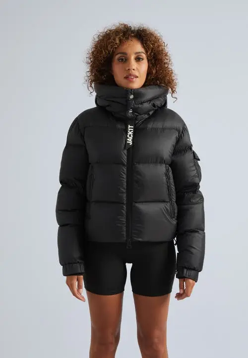 JACK1T High Collar Puffer Jacket - Black