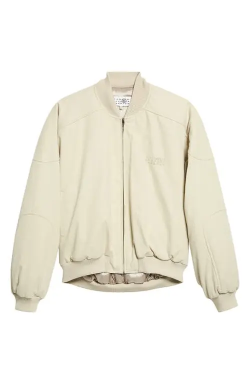 MAISON MARGIELA Cotton Twill Bomber Jacket - Ecru