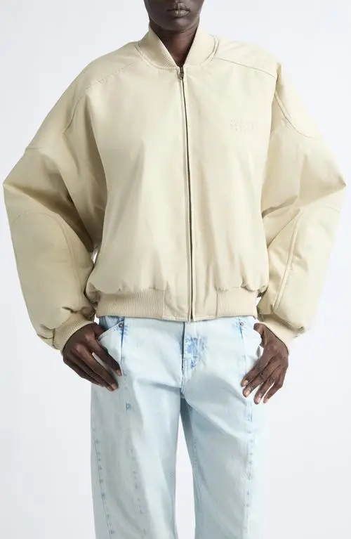 MAISON MARGIELA Cotton Twill Bomber Jacket - Ecru