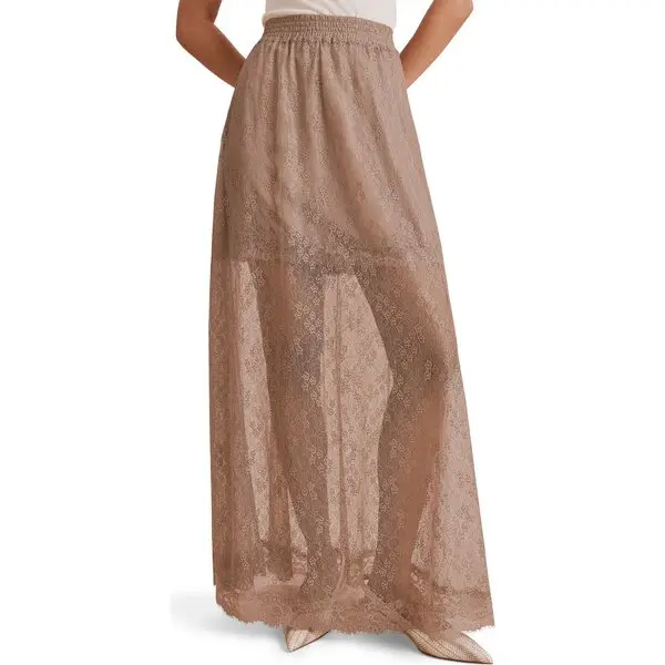 Splendid Lace Maxi Skirt - Taupe