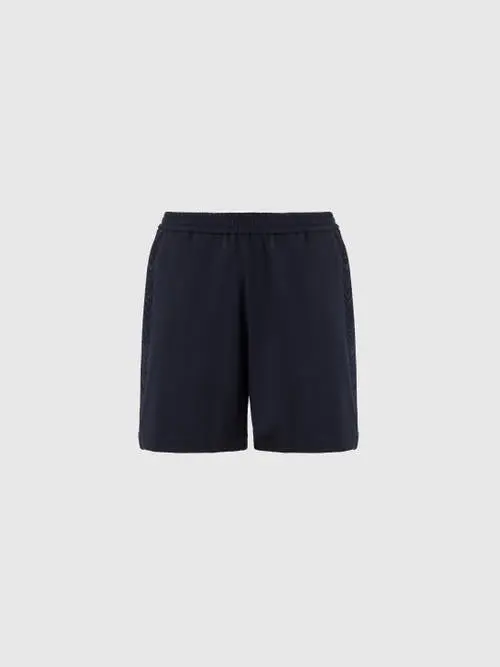 Missoni Cotton Fleece Shorts With Knit Inserts