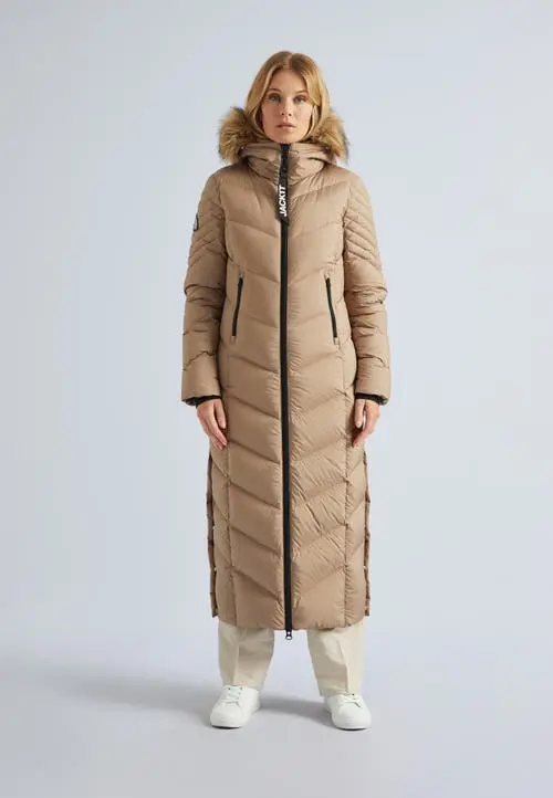 JACK1T High Neck Maxi Puffer Coat - Mink