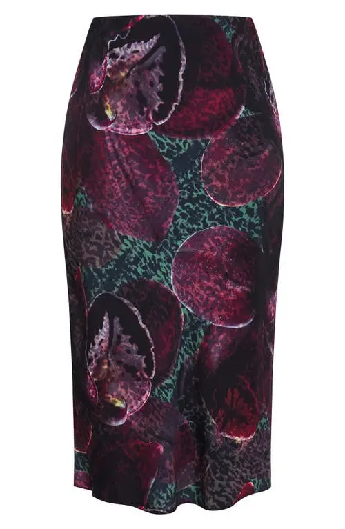 City Chic Sienna Floral Print Midi Skirt