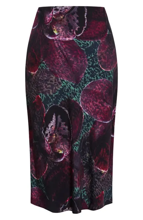 City Chic Sienna Floral Print Midi Skirt