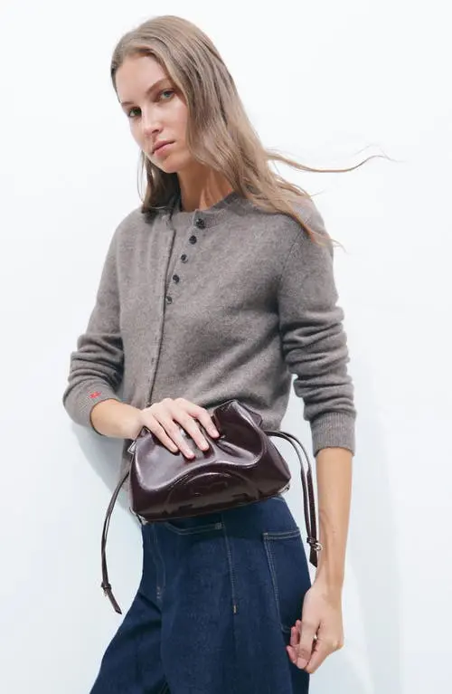 Tory Burch Ella Distressed Drawstring Pouch - Mulberry