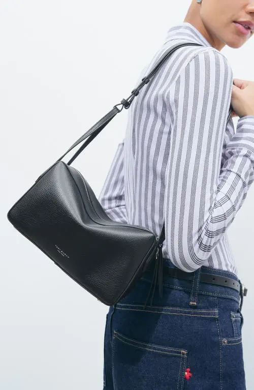Tory Burch Perry Pebbled Leather Crossbody Bag - Black