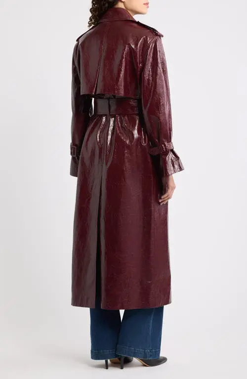 Kobi Halperin Rose Faux Leather Trench Coat