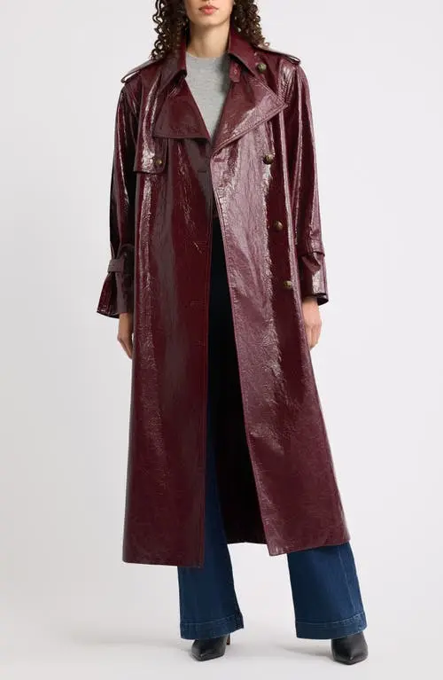 Kobi Halperin Rose Faux Leather Trench Coat