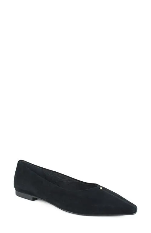 KENNETH COLE Nala Pointed Toe Flat - Black Suede