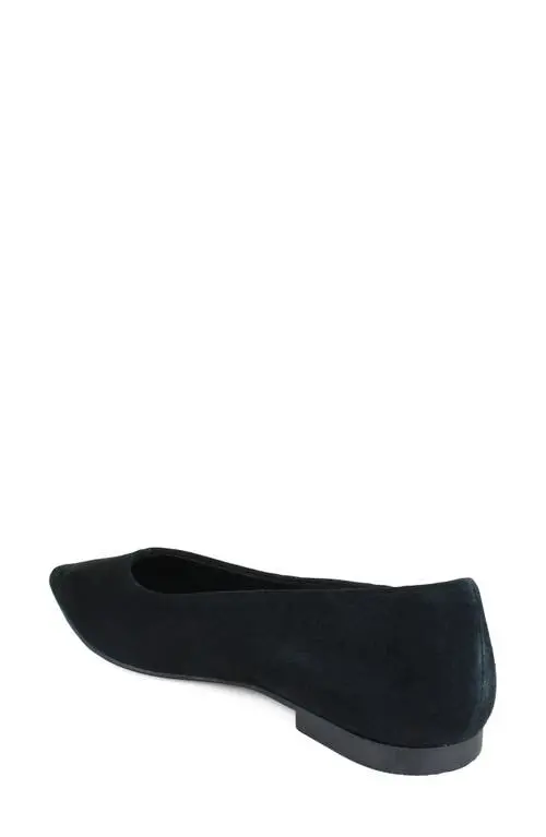 KENNETH COLE Nala Pointed Toe Flat - Black Suede