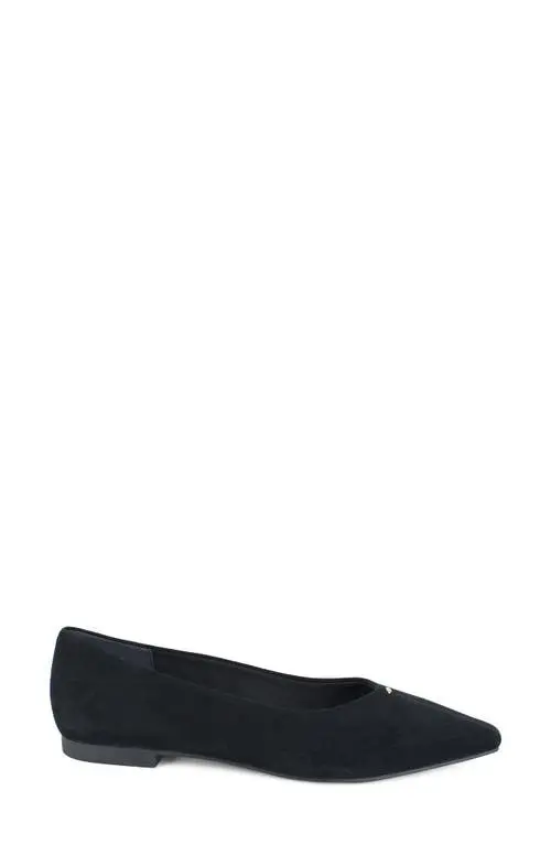 KENNETH COLE Nala Pointed Toe Flat - Black Suede