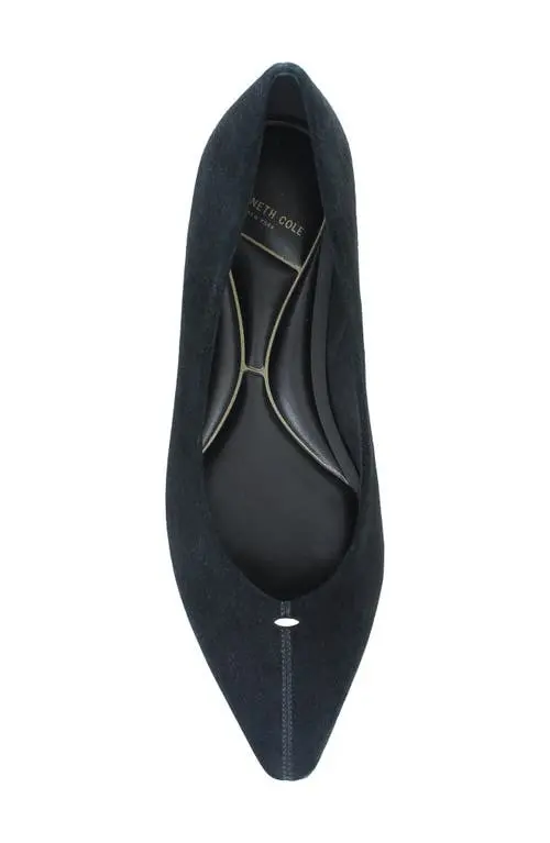 KENNETH COLE Nala Pointed Toe Flat - Black Suede