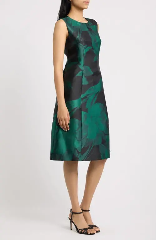 Anne Klein Floral Sleeveless Midi Dress