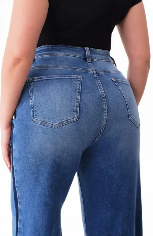 BAYEAS High Waist Raw Hem Wide Leg Jeans