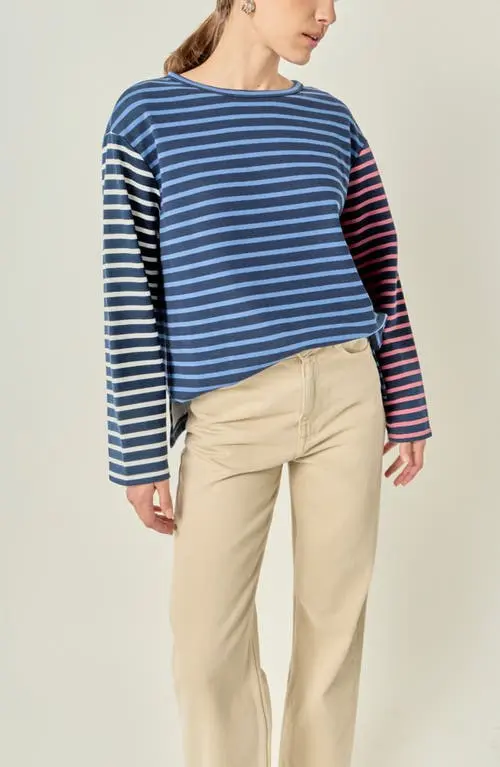 English Factory Mixed Stripe Top