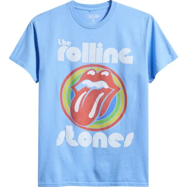 Junk Food Rolling Stones Crewneck T-shirt - Carolina Blue