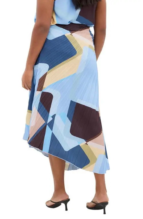 City Chic Amaya Pleated Asymmetrical Skirt