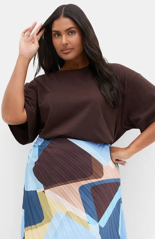 City Chic Amaya Pleated Asymmetrical Skirt