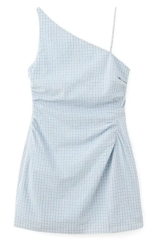 Mango Phoebe One-shoulder Minidress - Sky Blue