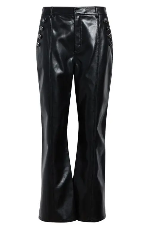 Cinq À Sept Suzette Cropped Faux Leather Flare Pants - Black