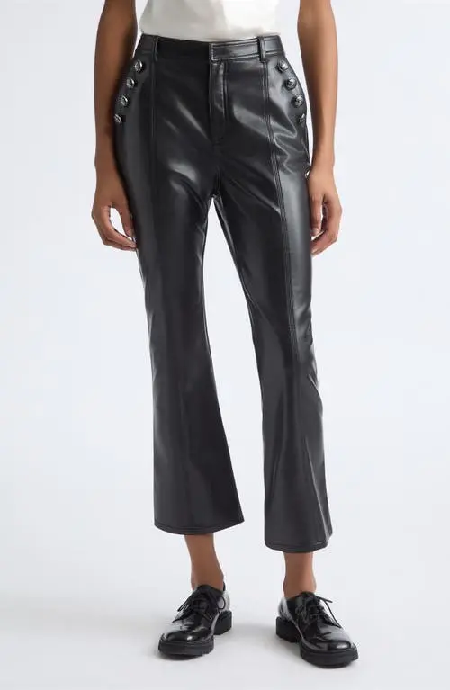 Cinq À Sept Suzette Cropped Faux Leather Flare Pants - Black