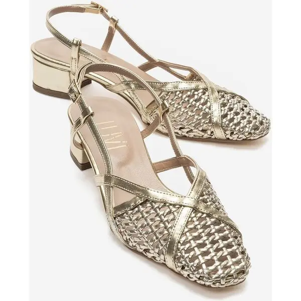 PROLOGUE SHOES Lenvor Woven Slingback Pump