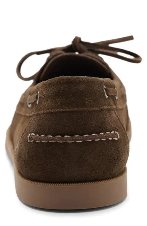 Mango Suede Boat Shoes With Lace Up Closure - Brown