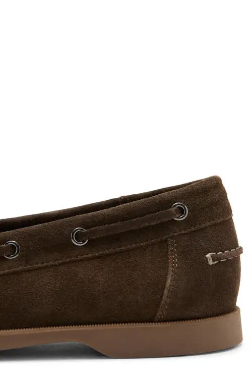 Mango Suede Boat Shoes With Lace Up Closure - Brown