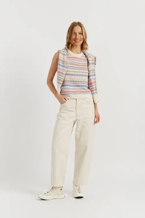 Chinti & Parker Wool-cashmere Fair Isle V-neck Tank - Cream