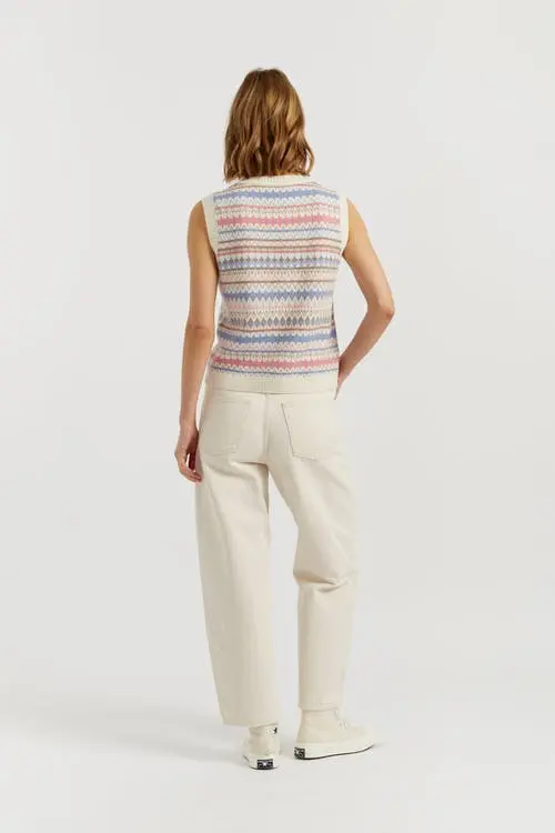 Chinti & Parker Wool-cashmere Fair Isle V-neck Tank