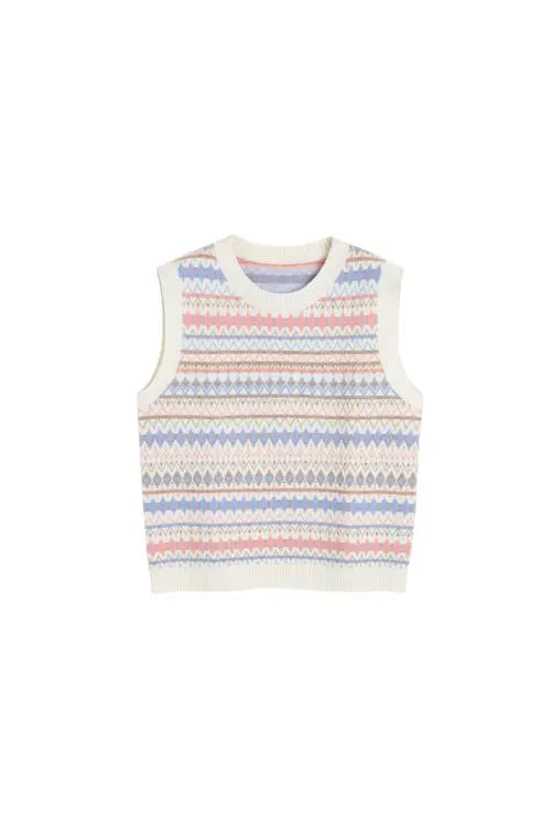 Chinti & Parker Wool-cashmere Fair Isle V-neck Tank