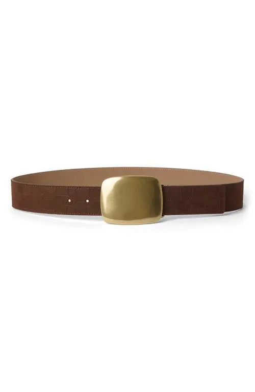 B-low The Belt Leighton Croc Embossed Leather Belt - Brunette Brass