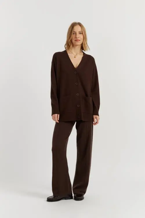 Chinti & Parker Wool-cashmere Cardigan - Chocolate