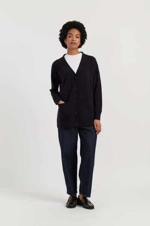 Chinti & Parker Wool-cashmere Long Cardigan - Navy