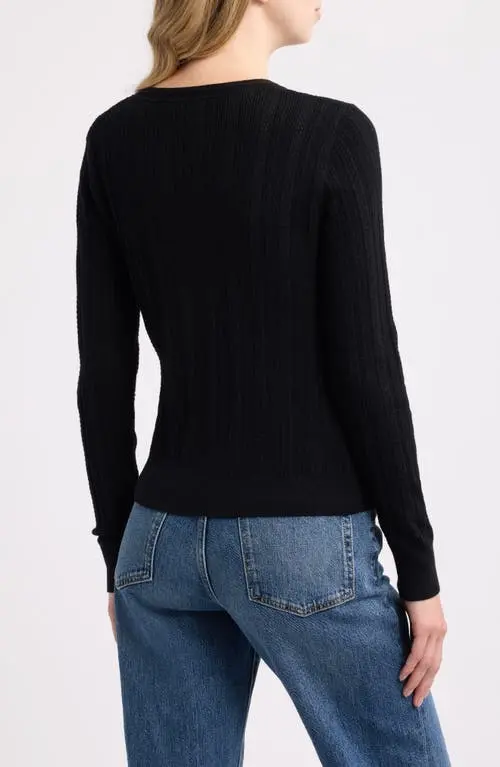 Rag & Bone Rhodes Wool Crewneck Cardigan - Black