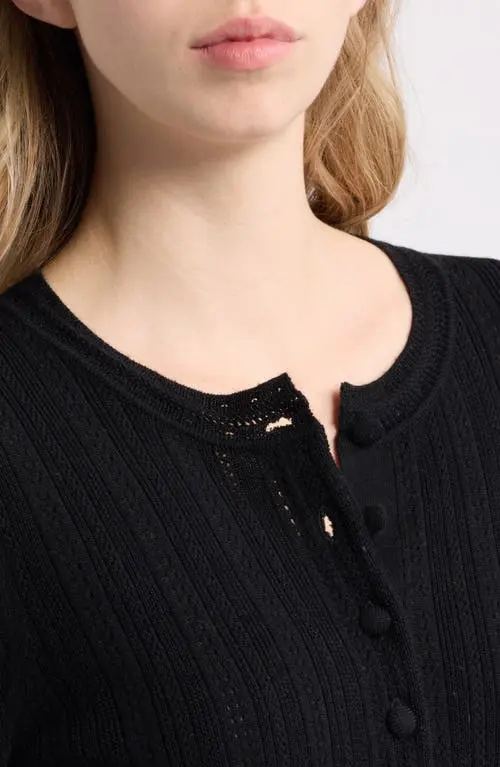 Rag & Bone Rhodes Wool Crewneck Cardigan - Black