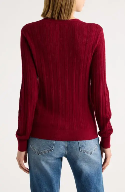 Rag & Bone Rhodes Wool Crewneck Cardigan - Pomegranite