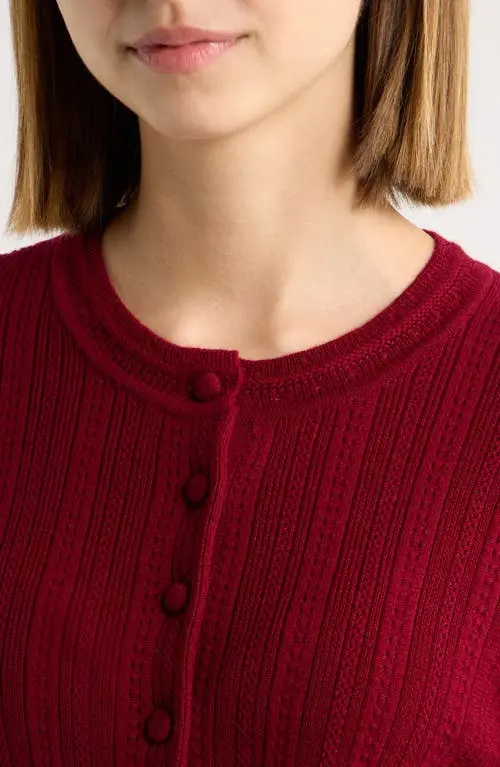 Rag & Bone Rhodes Wool Crewneck Cardigan - Pomegranite